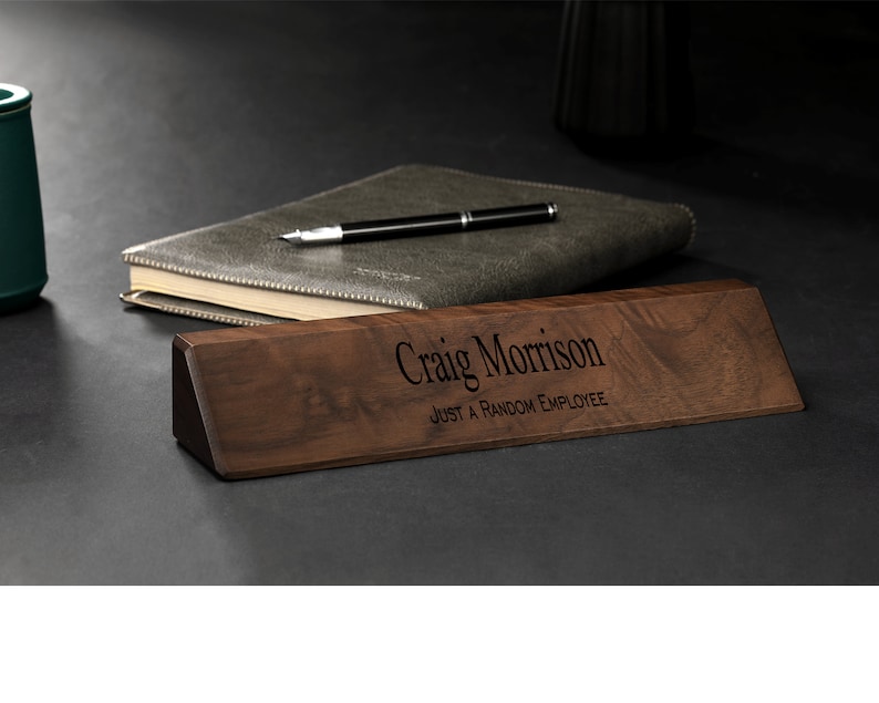 Personalized Walnut Wood Desk Name Plate: Executive Office Decor - Etsy