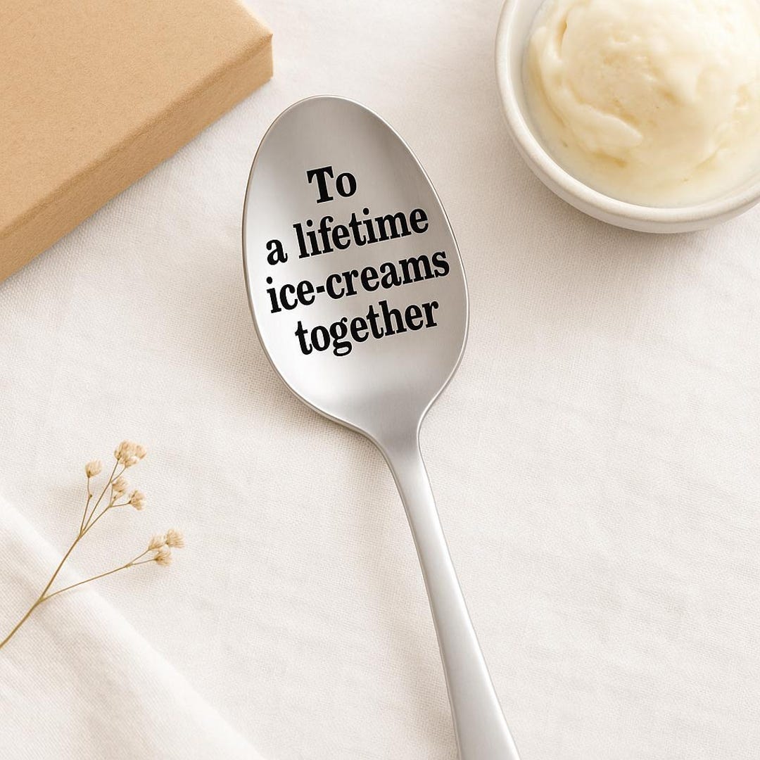 Engraved Ice Cream Spoon - Personalized Anniversary Gift - Etsy