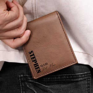 Personalized Teen Boy Wallet: Engraved Slim Wallet, Trendy Gift - Etsy