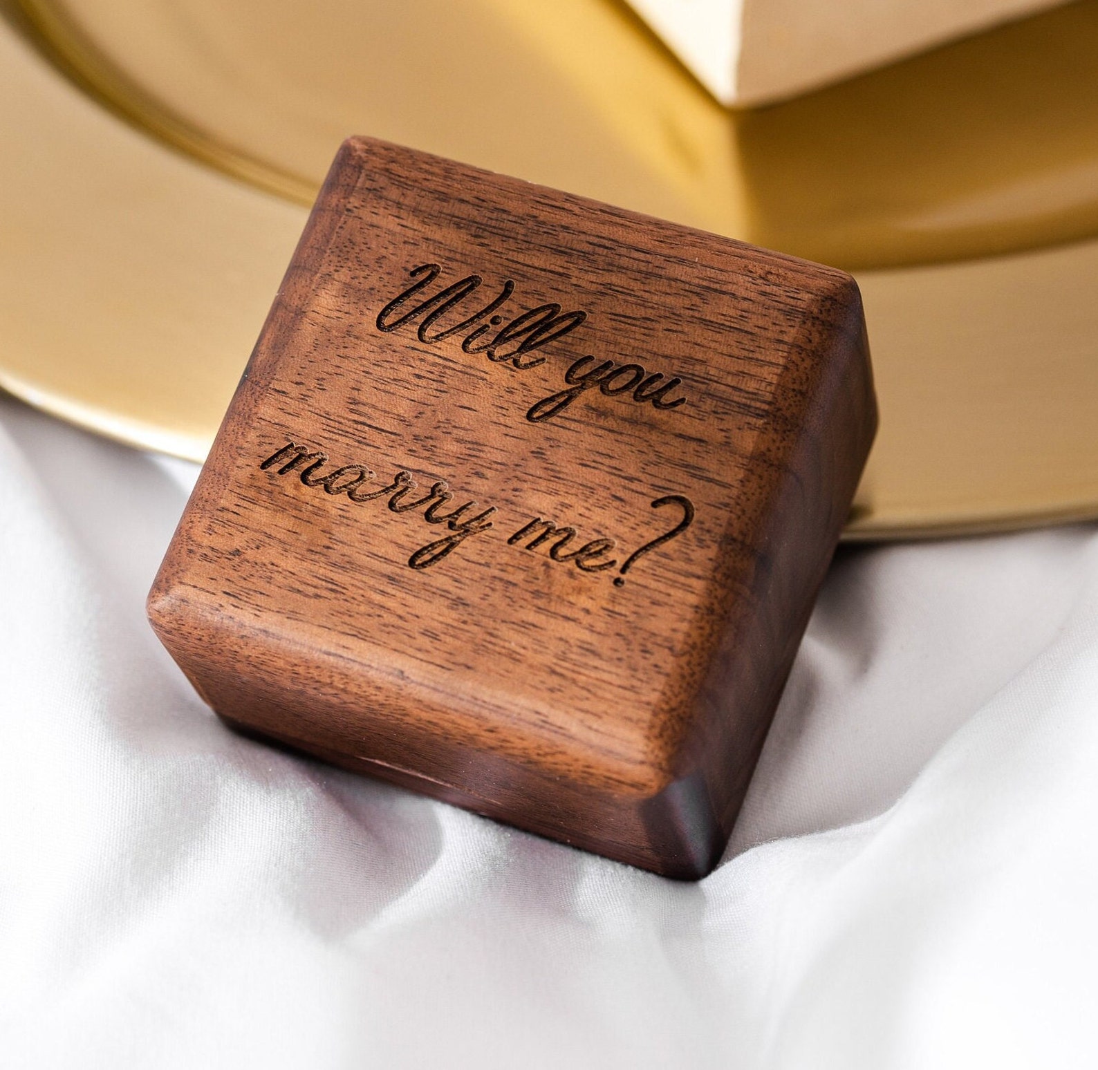 CUSTOM WOOD Ring Box Engraved Wood Wedding Ring Box Dual - Etsy