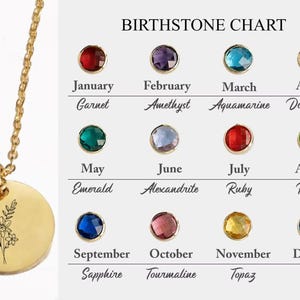 Personalized Birth Flower Birthstone Jewelry Necklace for Women– Gift ...
