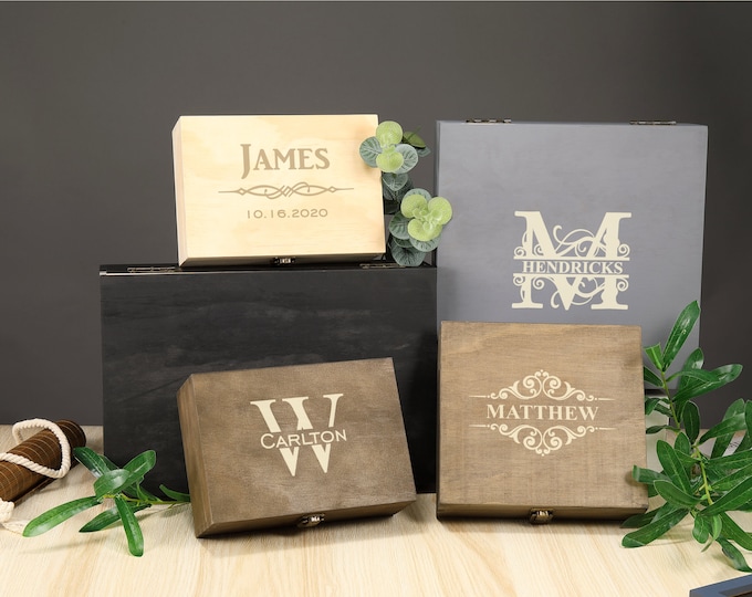 Rustic Cigar Box, Groomsmen Cigar Box, Best Man Gift, Wooden Cigar Box ...