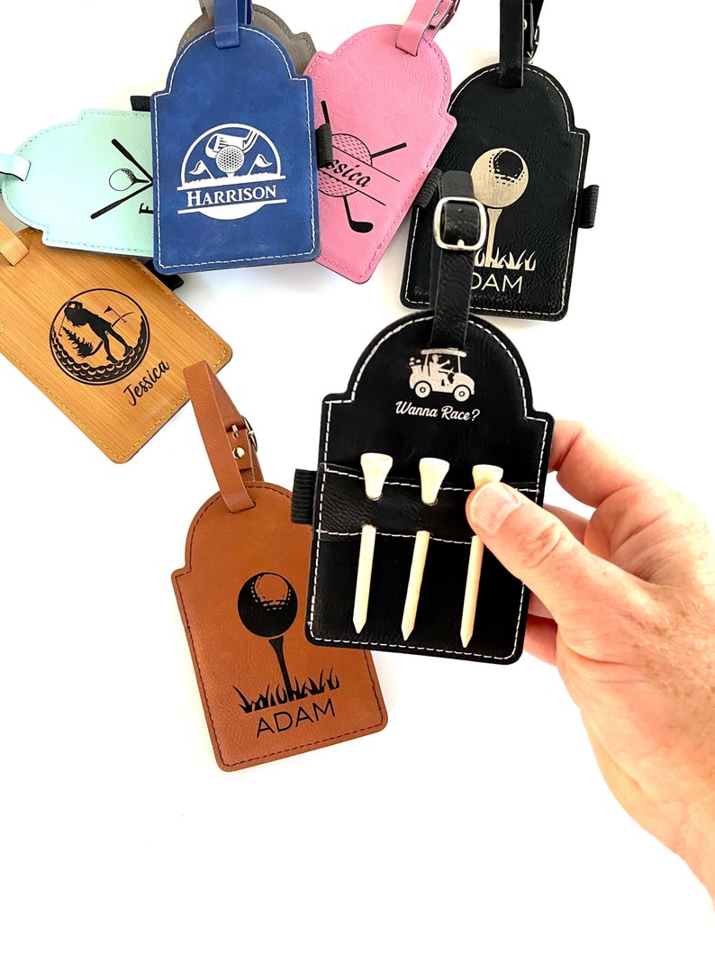 Personalized Leatherette Golf Bag Tag: Eco-friendly Women's Gift - Etsy