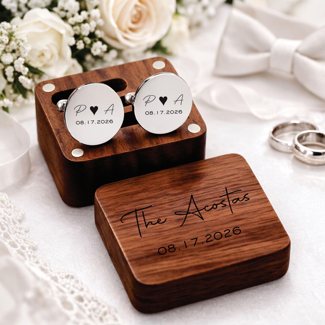 Personalized Engraved Cufflinks – Wedding Groom Groomsmen Gift ...
