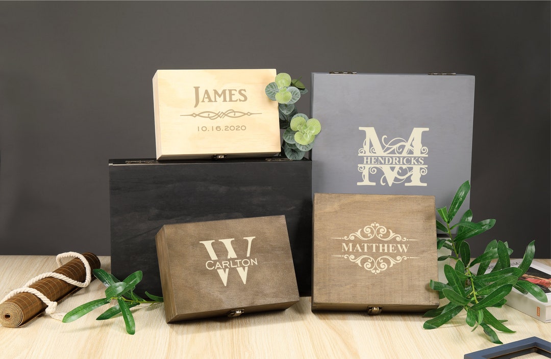 PERSONALIZED Wooden Cigar Box for Groomsmen Gift Personalized Groomsmen ...