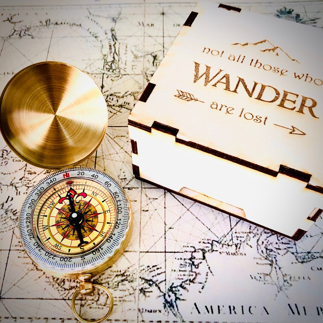 Not All Those That Wander Are Lost Compass Gift, Engraved Compass With ...