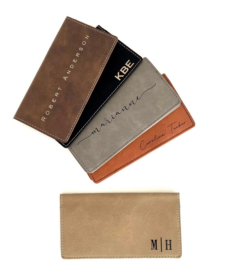 Custom Eco Friendly Checkbook Holder LASER ENGRAVED Checkbook - Etsy