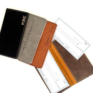 Custom Eco Friendly Checkbook Holder, LASER ENGRAVED Checkbook Cover ...