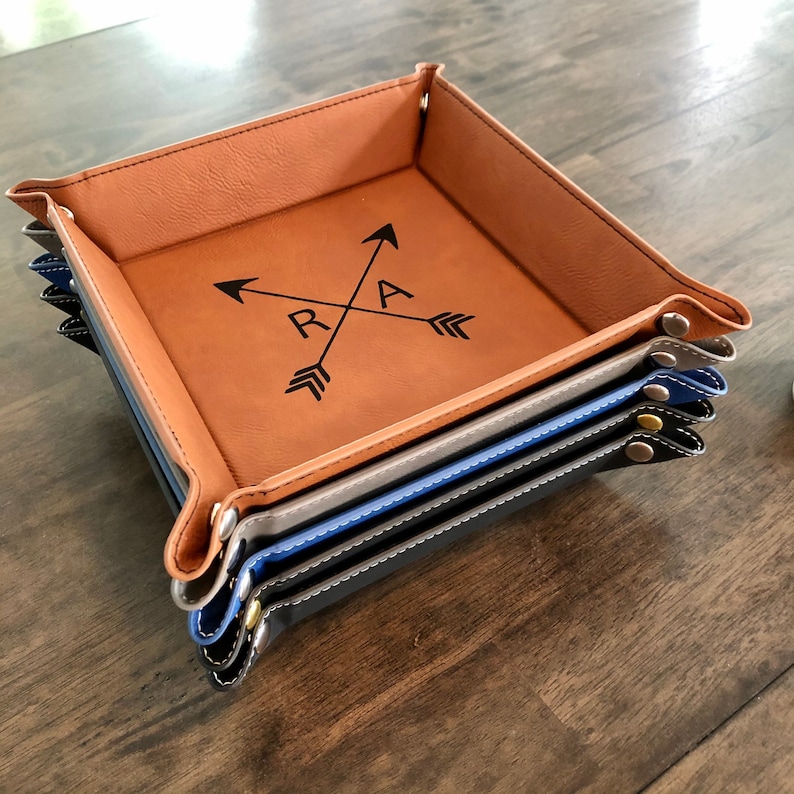 Office Tray Catch All Tray Leather Valet Tray for Men - Etsy