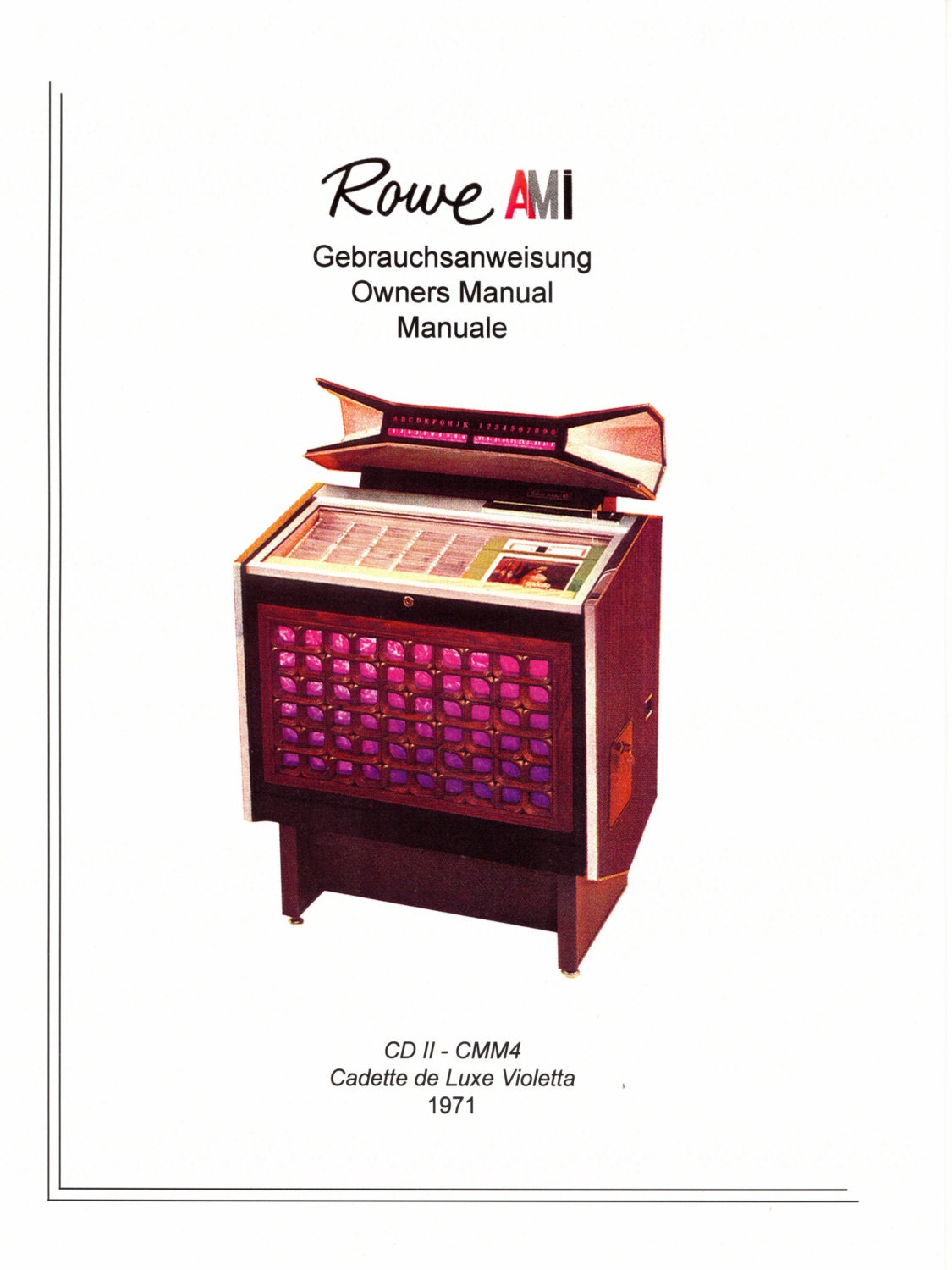 Jukebox Rowe AMI Manual High resolution Instant pdf. Model CD | Etsy