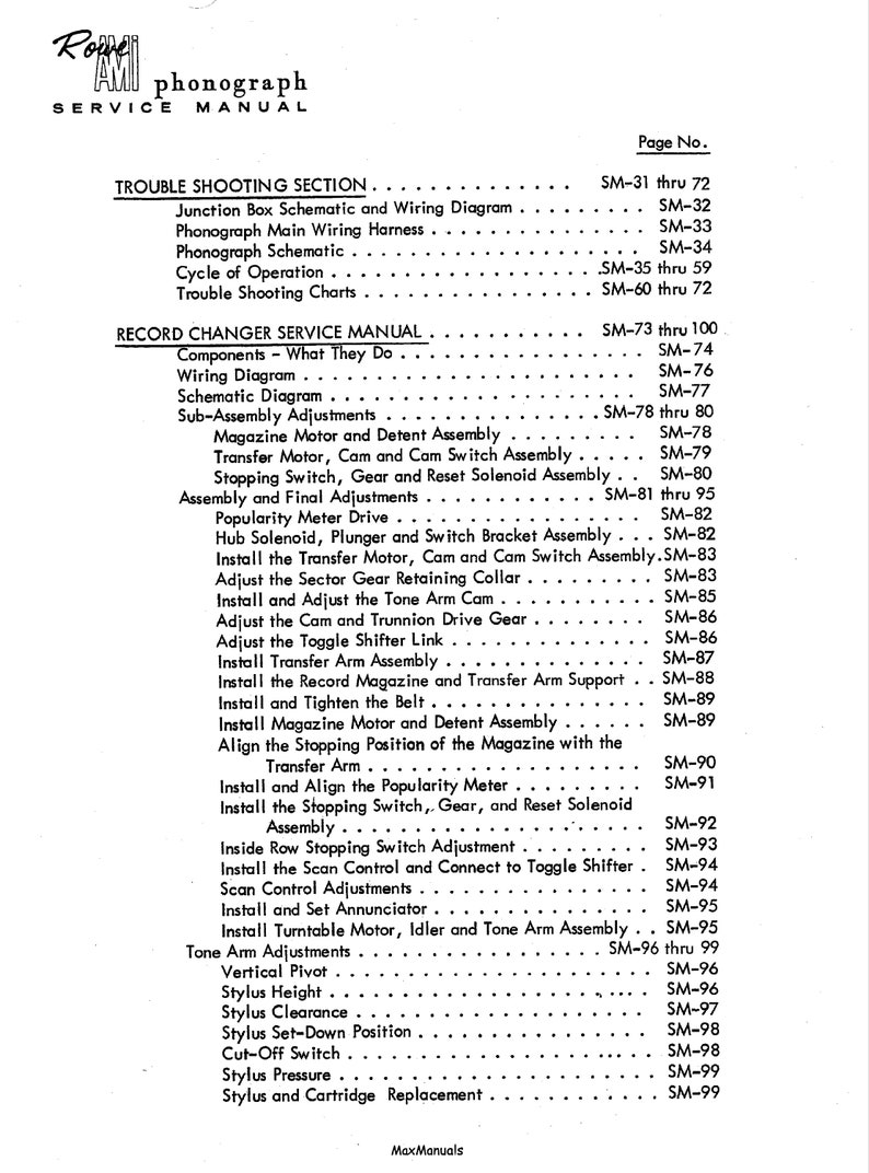 Jukebox Rowe Ami Manual High Resolution Instant PDF. Models JAL / JEL ...