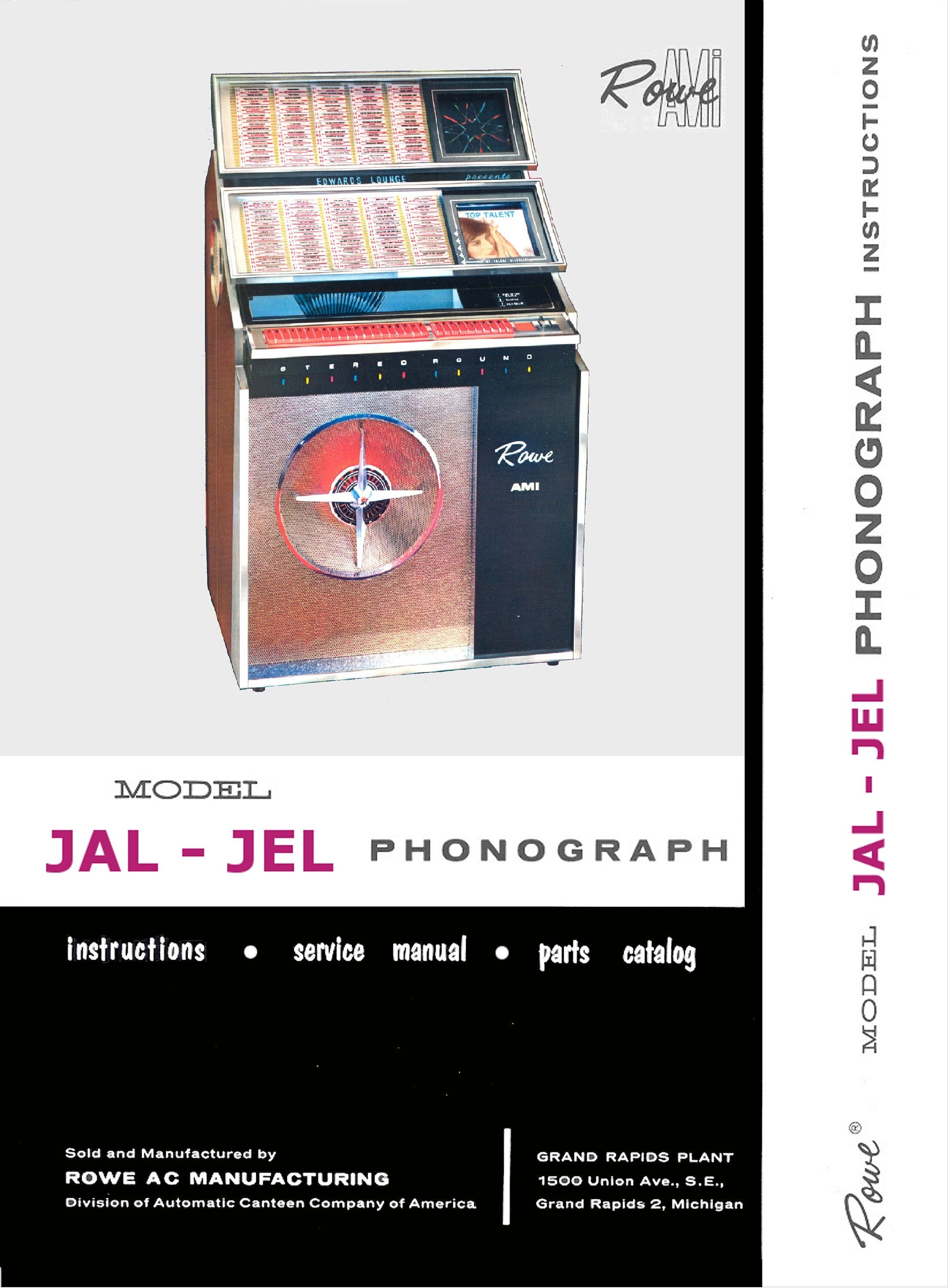 Jukebox Rowe Ami Manual High Resolution Instant PDF. Models JAL / JEL ...