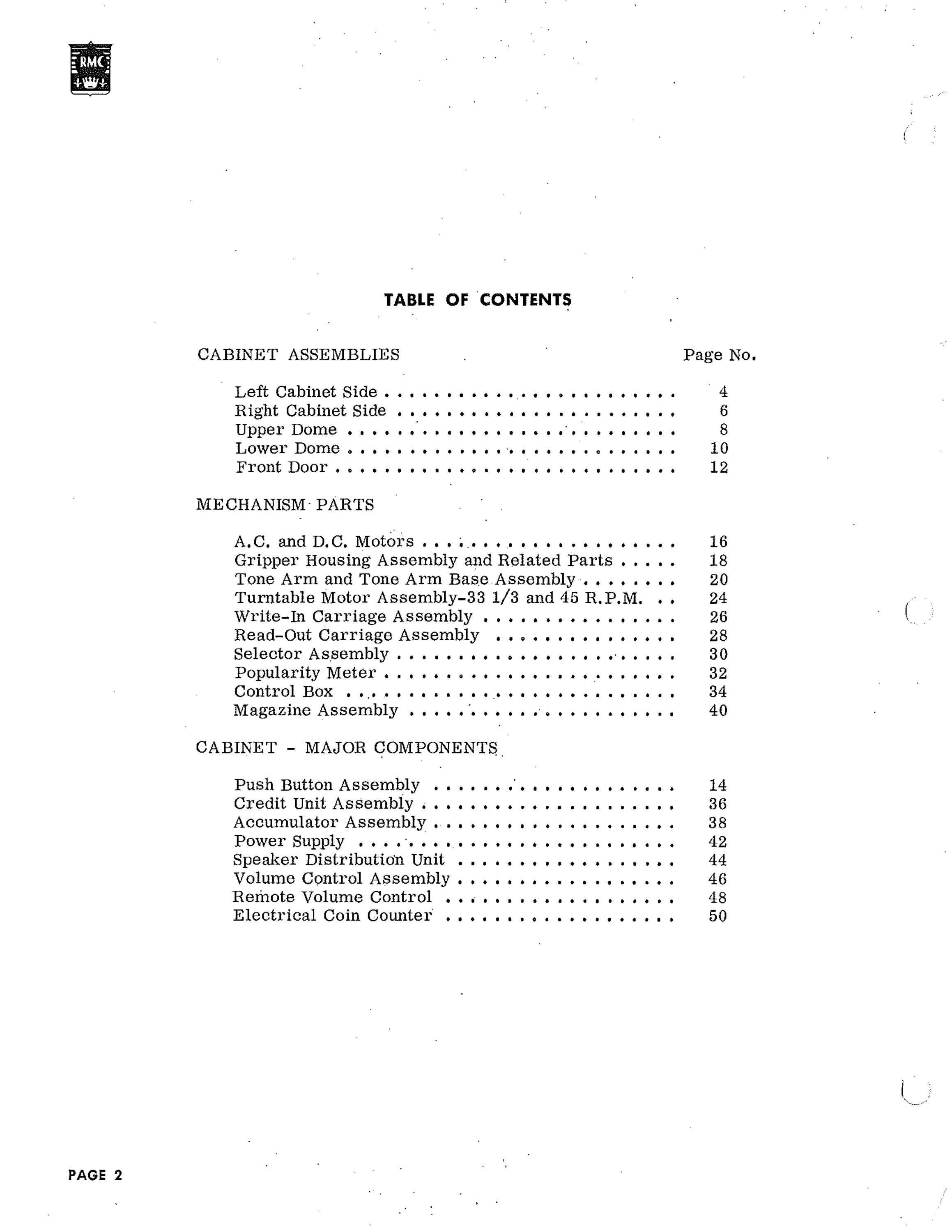 Jukebox ROCK-OLA Manual High Resolution Instant Pdf. Model 440 (1969 ...