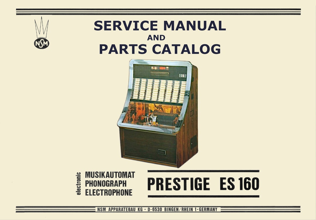 Jukebox NSM Manual High Resolution Instant PDF. Model Prestige ES 160 ...