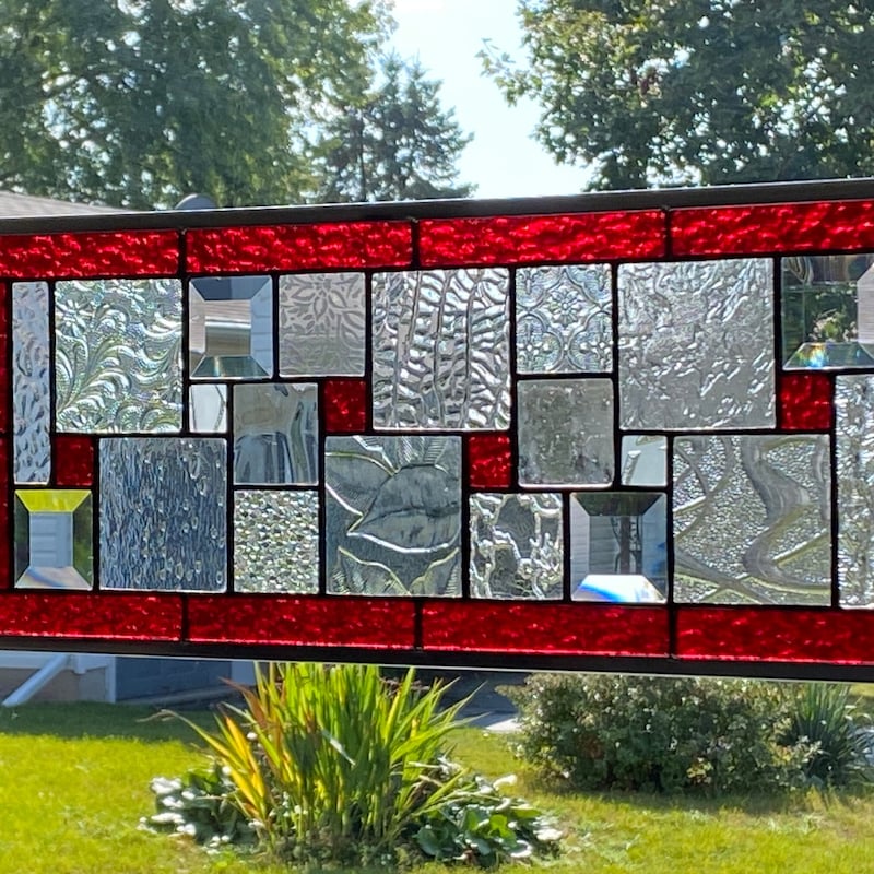 Red Stain Glass - Etsy