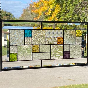 Stained Glass Panel / Rainbow Stained Glass Window / Clear - Etsy