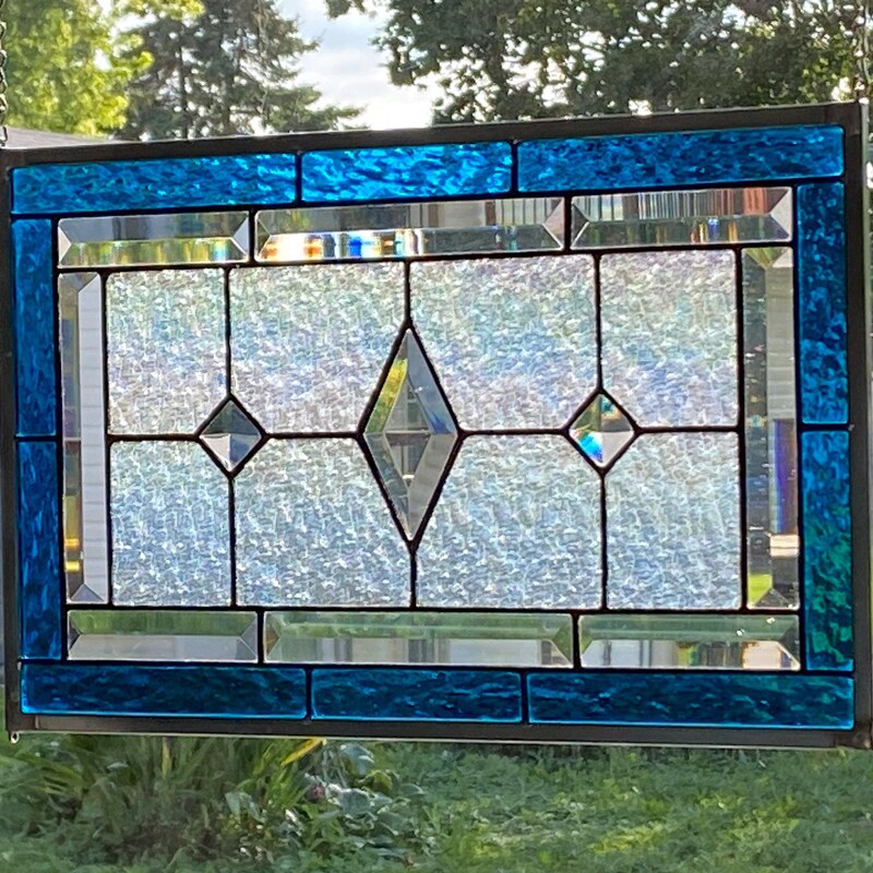 Aqua Stained Glass - Etsy