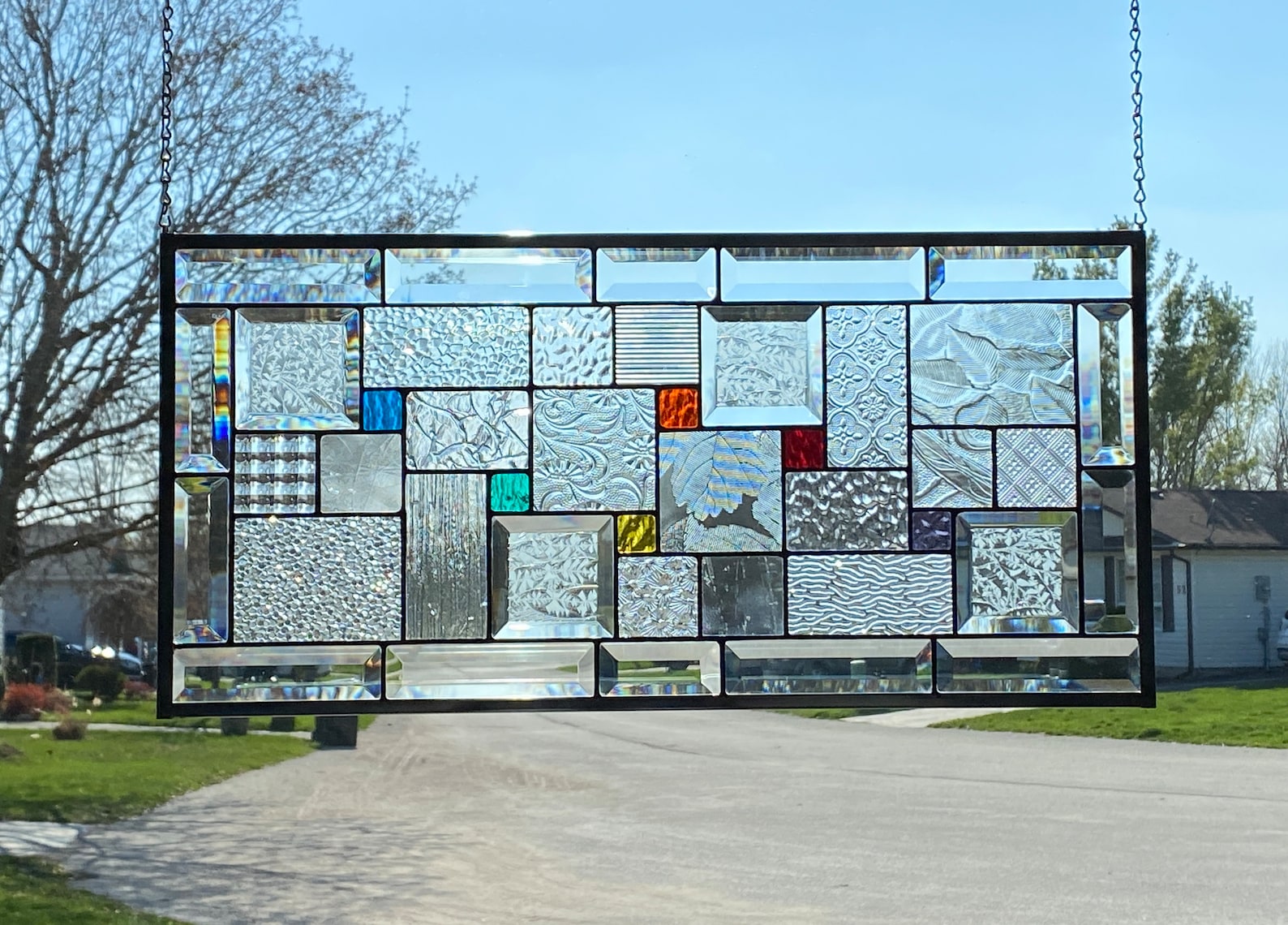 Stained Glass Panel / Rainbow Squares - Etsy
