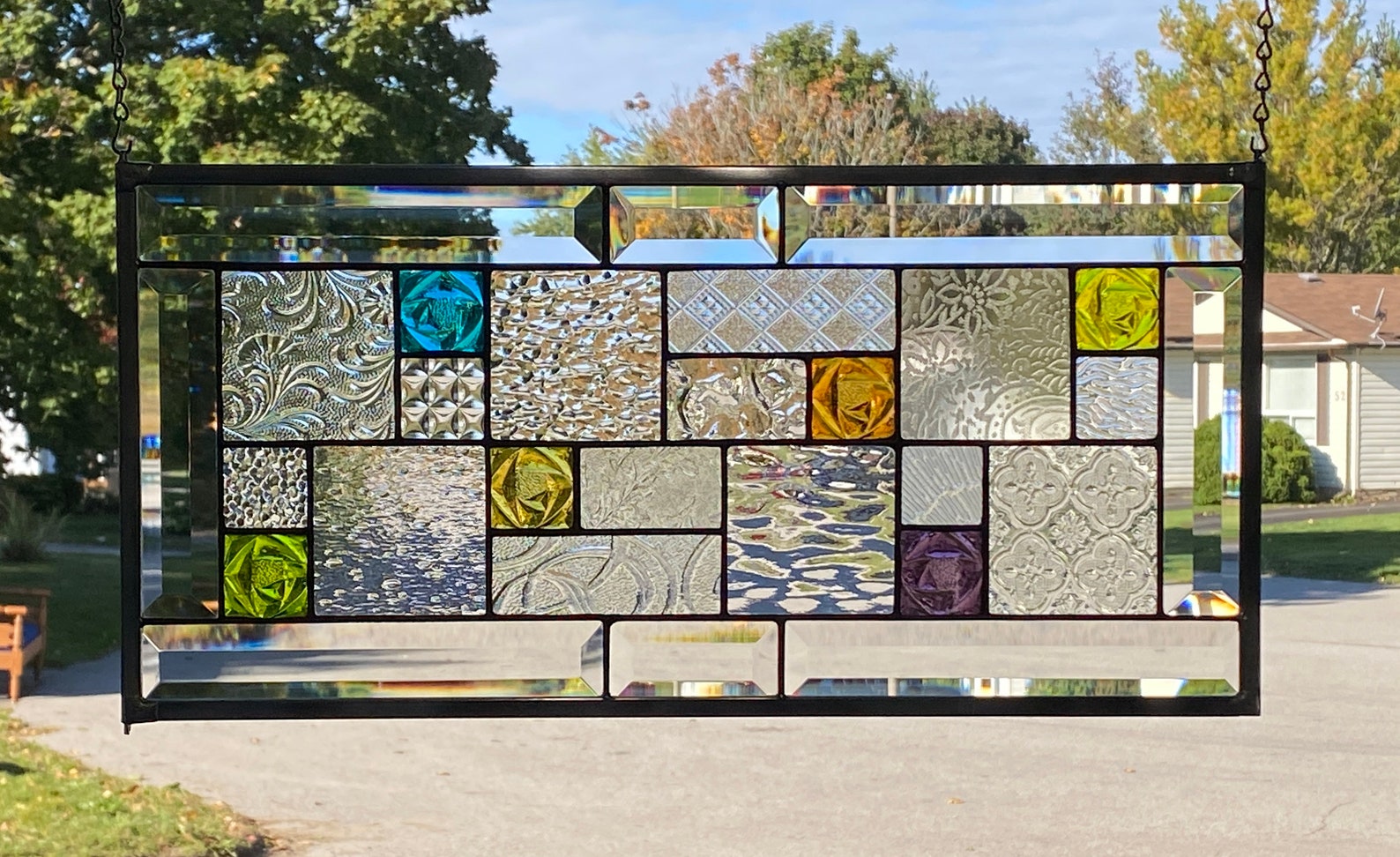 Stained Glass Panel / Rainbow Stained Glass Window / Clear - Etsy