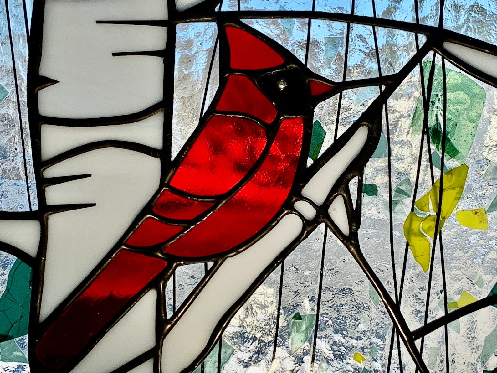 Stained Glass Panel / Cardinal Birds / Stained Glass Window | Etsy