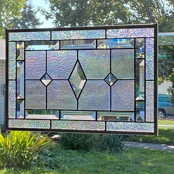 Stained Glass Panel Geometric - Etsy