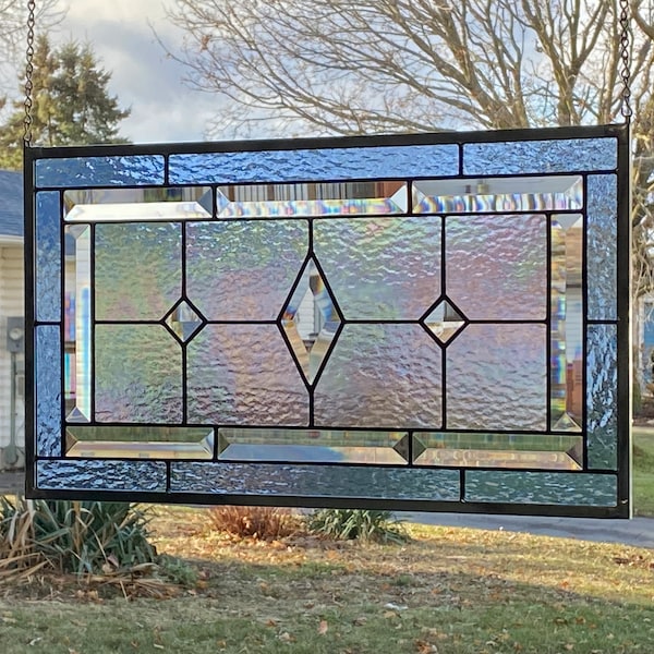 Stained Glass Panel Geometric - Etsy