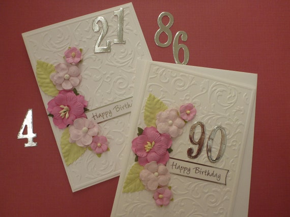 Floral Numbered Birthday Card FREE SHIPPING - Etsy