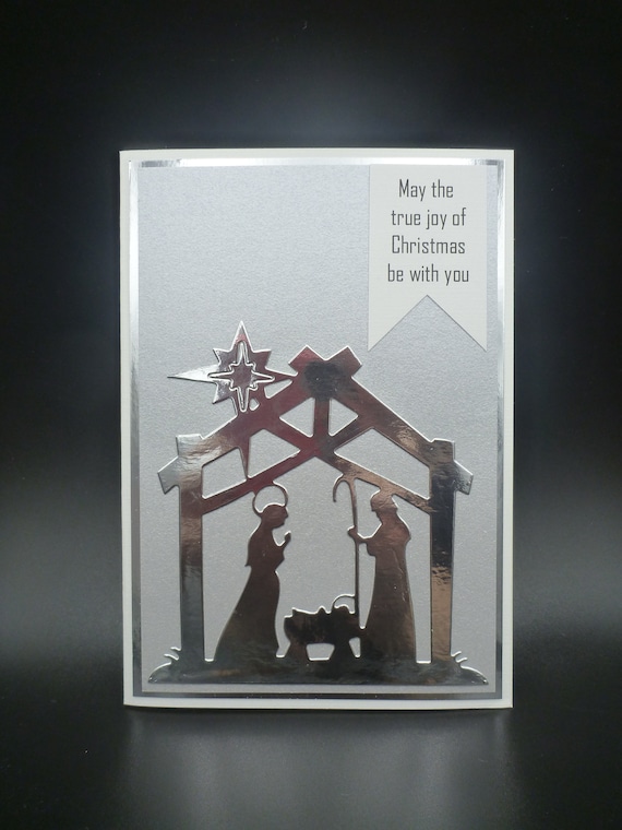 Handmade Religious Christmas Cards Shining Nativity Handmade Christmas
