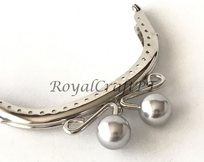 1 Silver Metal Purse Frame With Sewing Holes 10.5 10,5 Cm 4.1 Inches ...