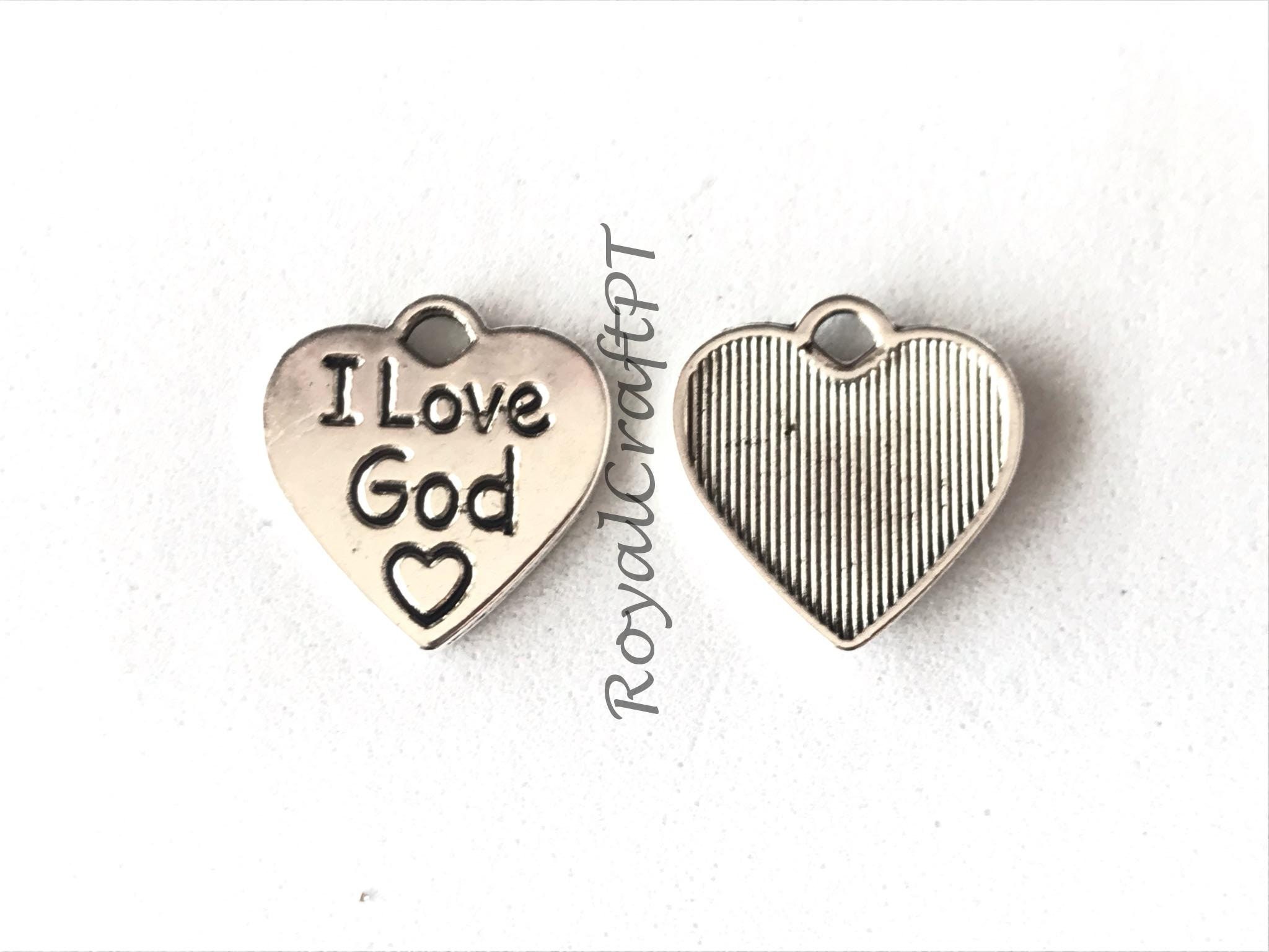 14x I Love God Charms 17 Mm Silver Religious Charms Love - Etsy
