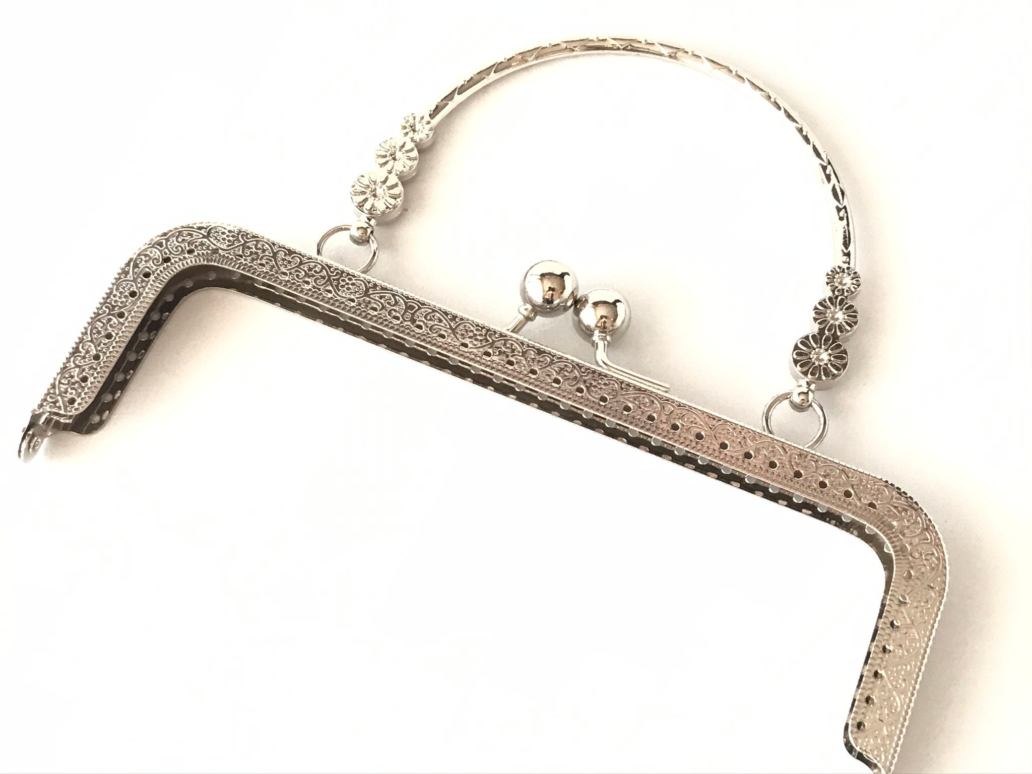 1 Silver Metal Purse Frame With Sewing Holes 18 Cm Coin Purse - Etsy