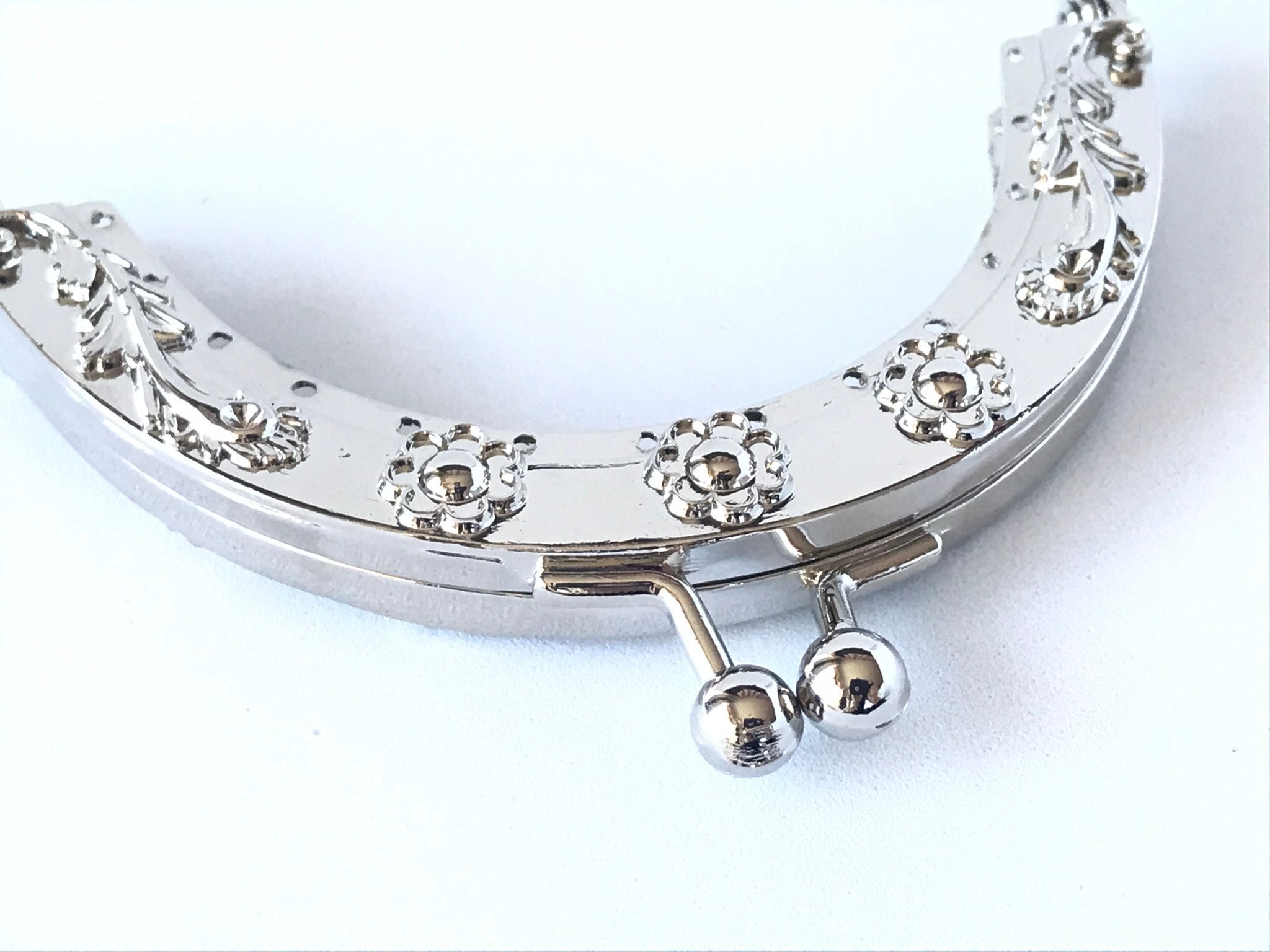 1 Silver Metal Purse Frame With Sewing Holes 8.5 85 Cm - Etsy