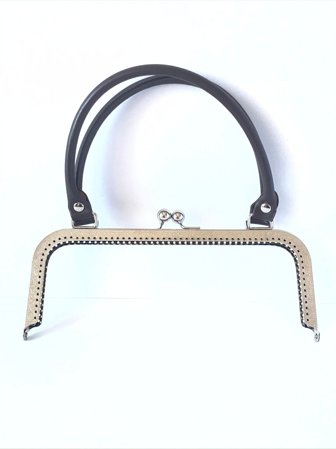 1 Silver Metal Purse Frame With Sewing Holes 24 Cm, Supplies, Purse ...