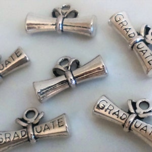 University Degree Charms, Silver Diploma Charm, Findings, Supplies 23 ...