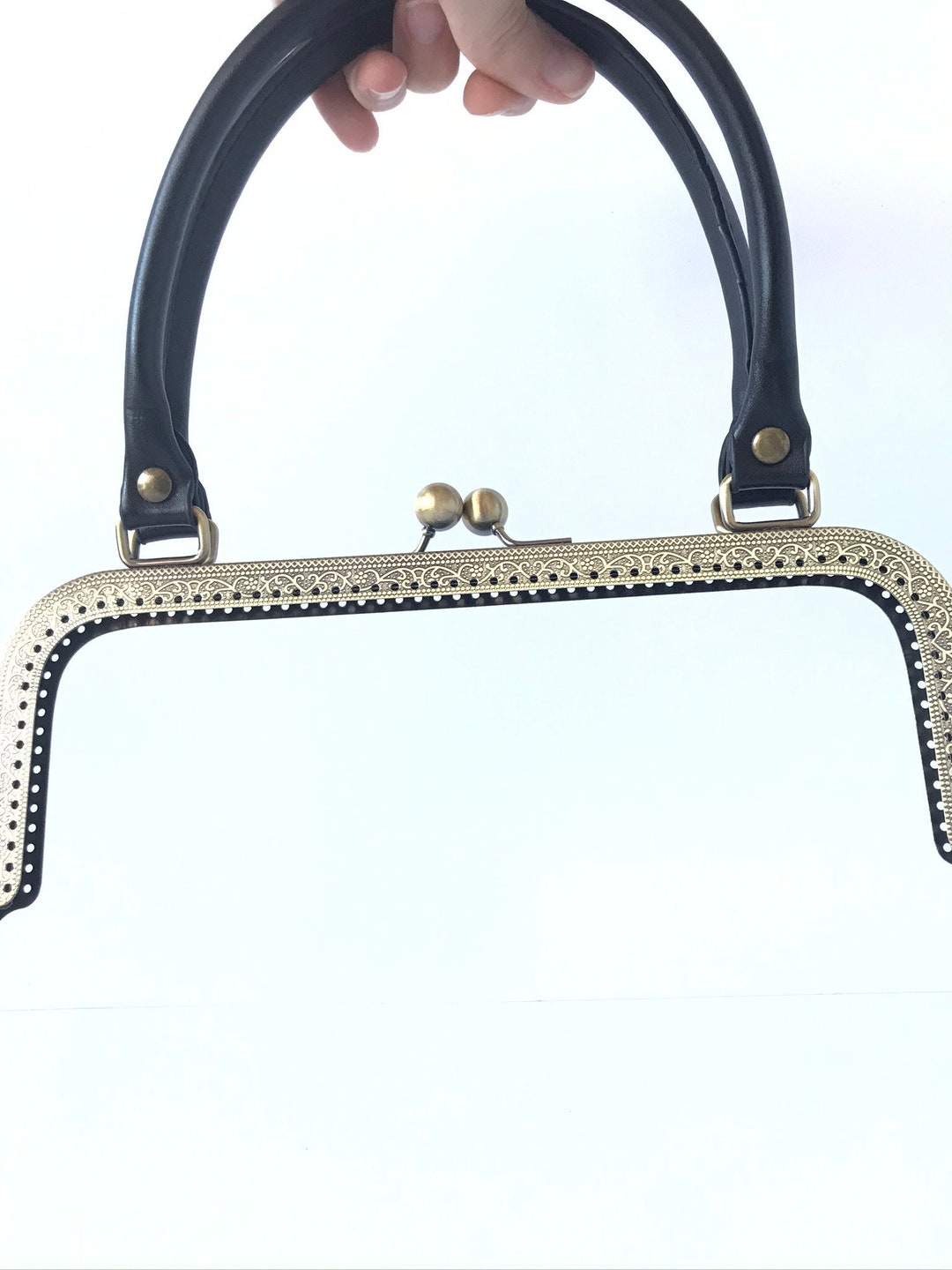 1 Bronze Metal Purse Frame With Sewing Holes 24 Cm, Supplies, Purse ...