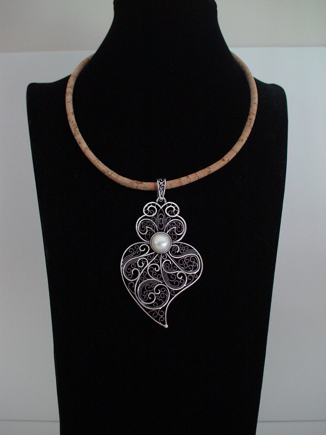 Collier portugais argent, collier coeur de viana, filigrane portugais ...