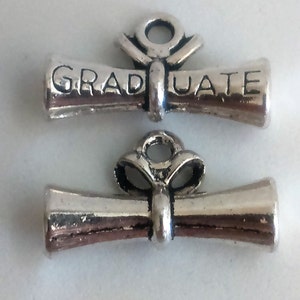 University Degree Charms, Silver Diploma Charm, Findings, Supplies 23 ...