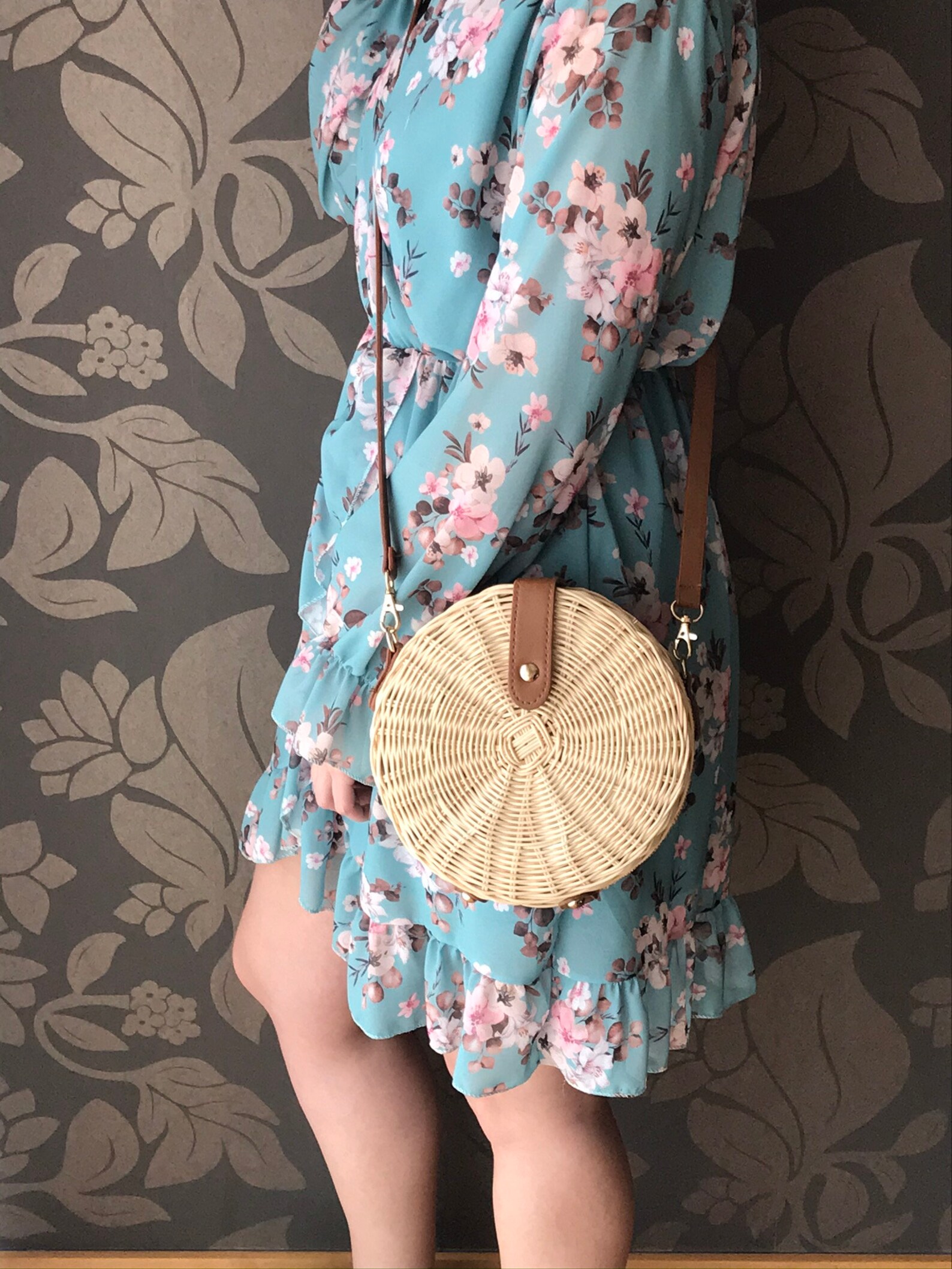 Rattan Bag Round Straw Bag Vegan Crossbody Bag Basket Bag - Etsy