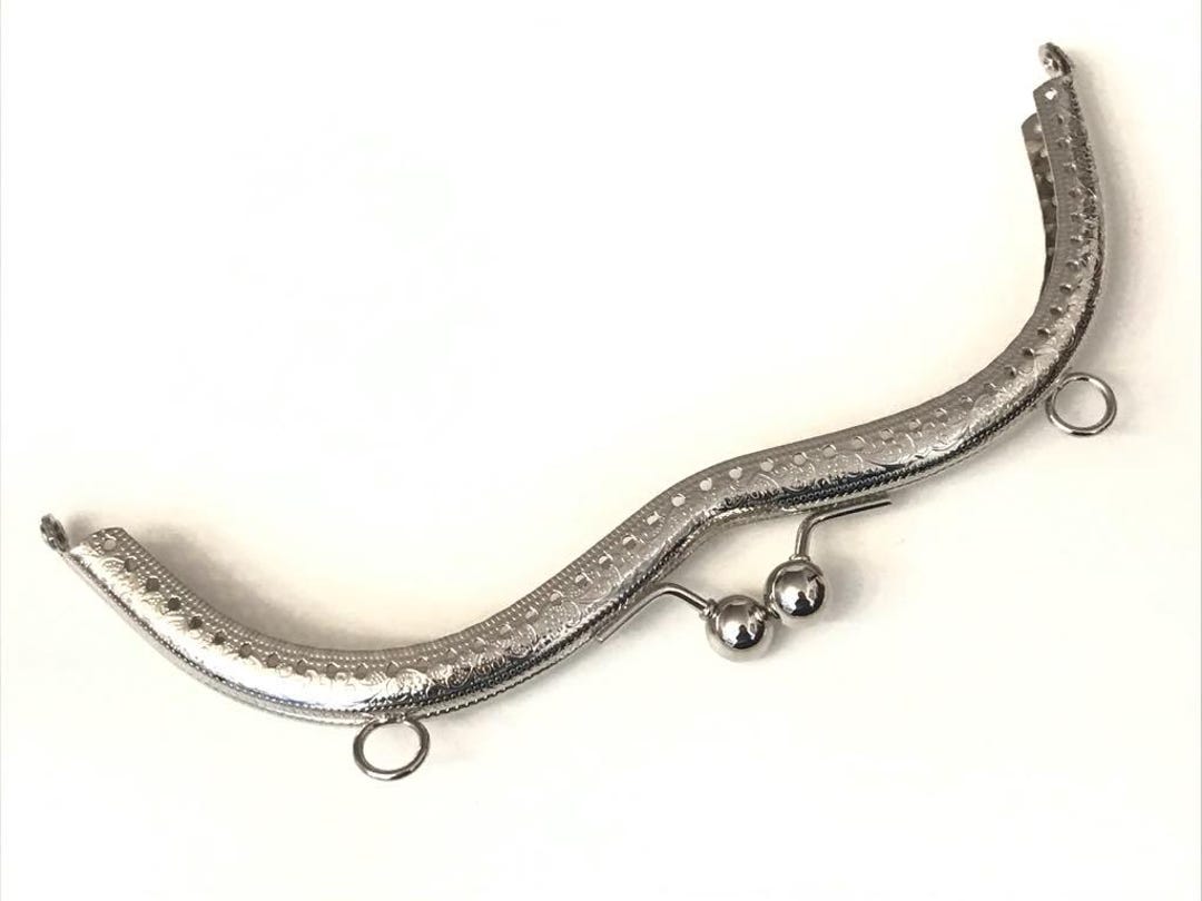 1 Silver Metal Purse Frame With Sewing Holes 19 Cm, Round Coin Purse ...