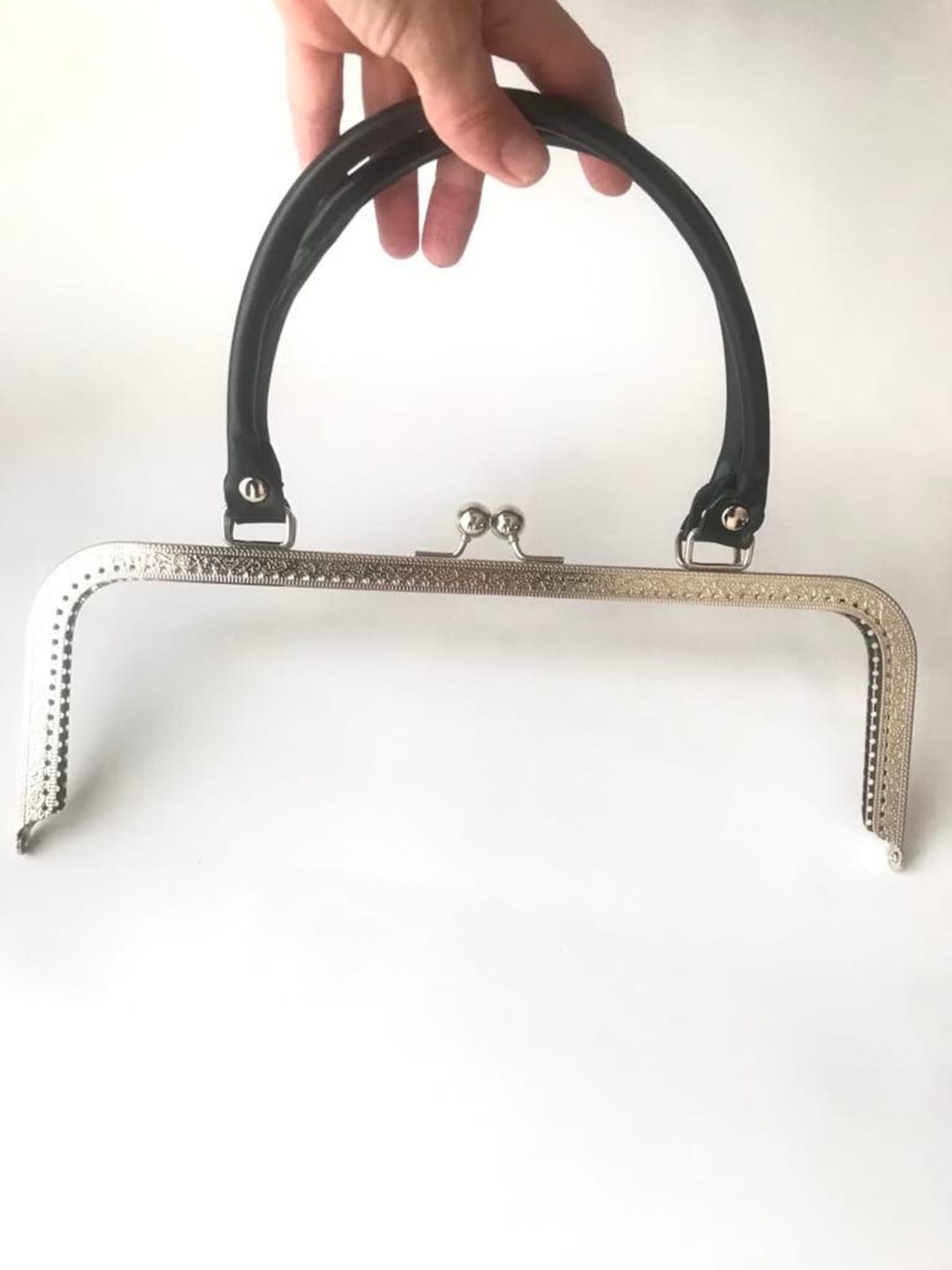 1 Silver Metal Purse Frame With Sewing Holes 30 Cm, Supplies, Purse ...
