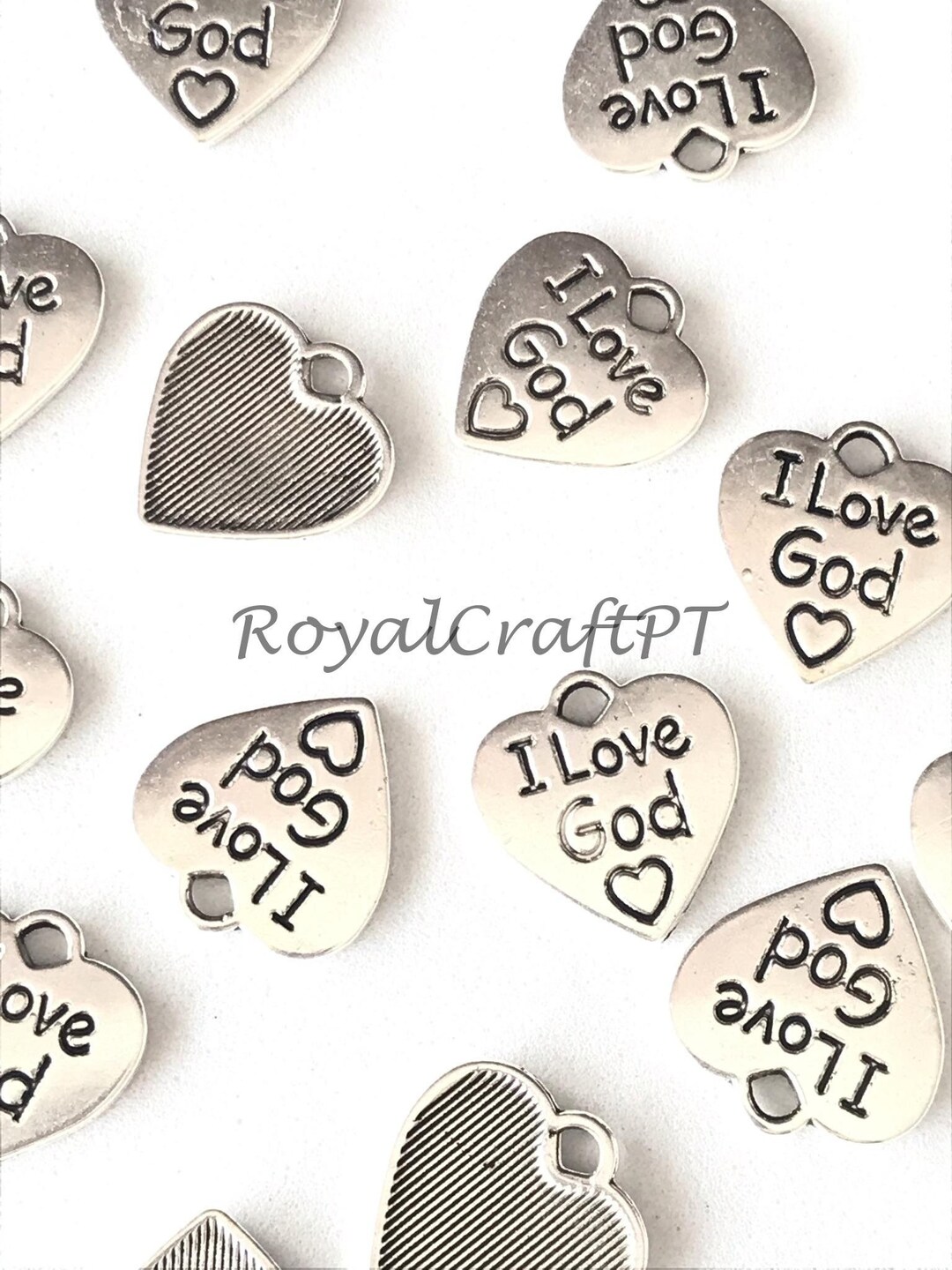 14x I Love God Charms, 17 Mm Silver Religious Charms, Love Charms ...