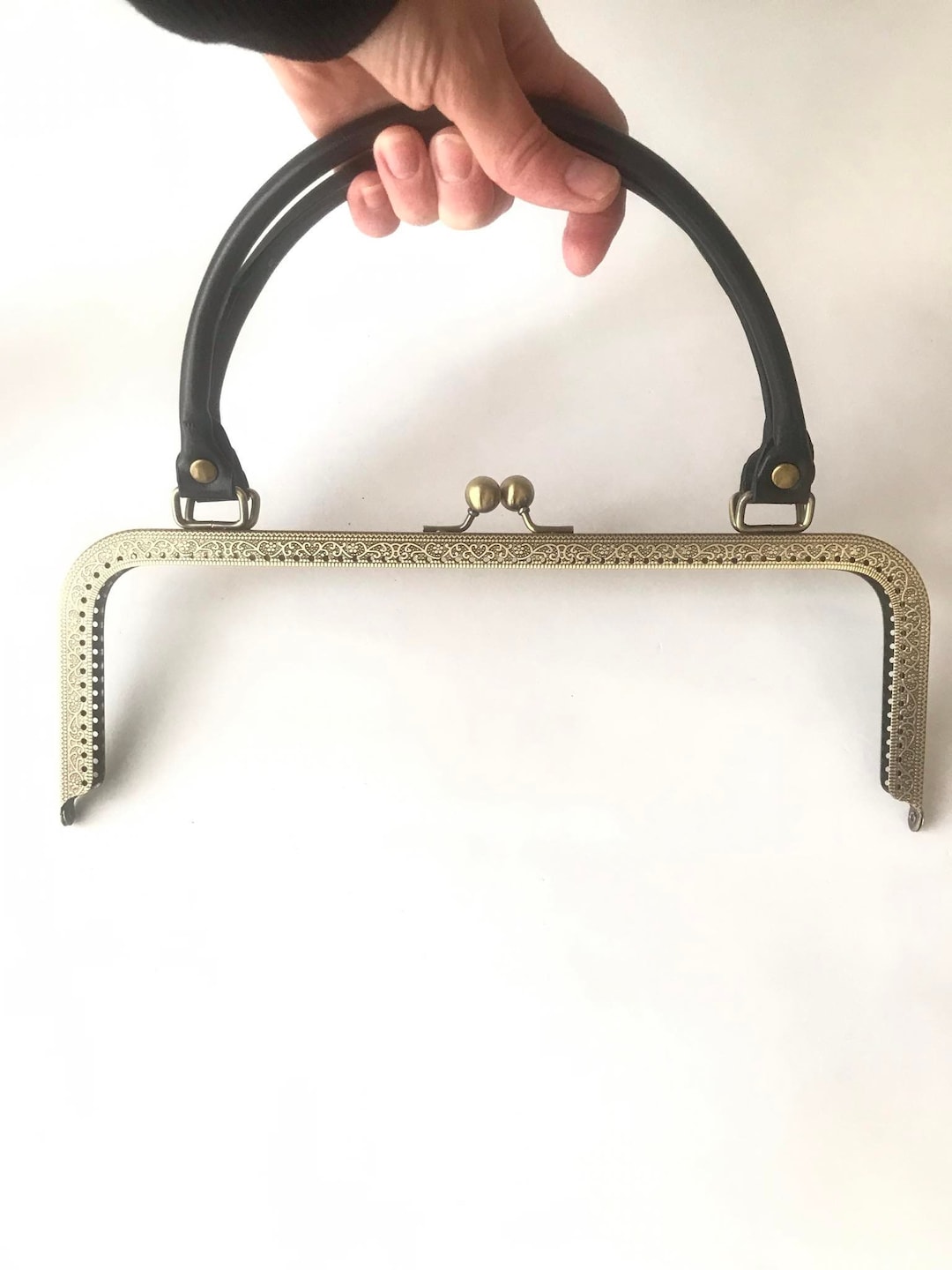 1 Bronze Metal Purse Frame With Sewing Holes 30 Cm, Supplies, Purse ...