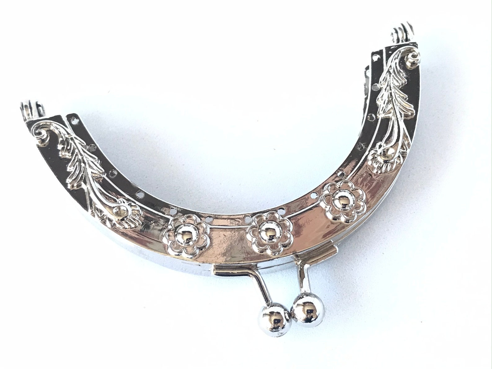 1 Silver Metal Purse Frame With Sewing Holes 8.5 85 Cm - Etsy