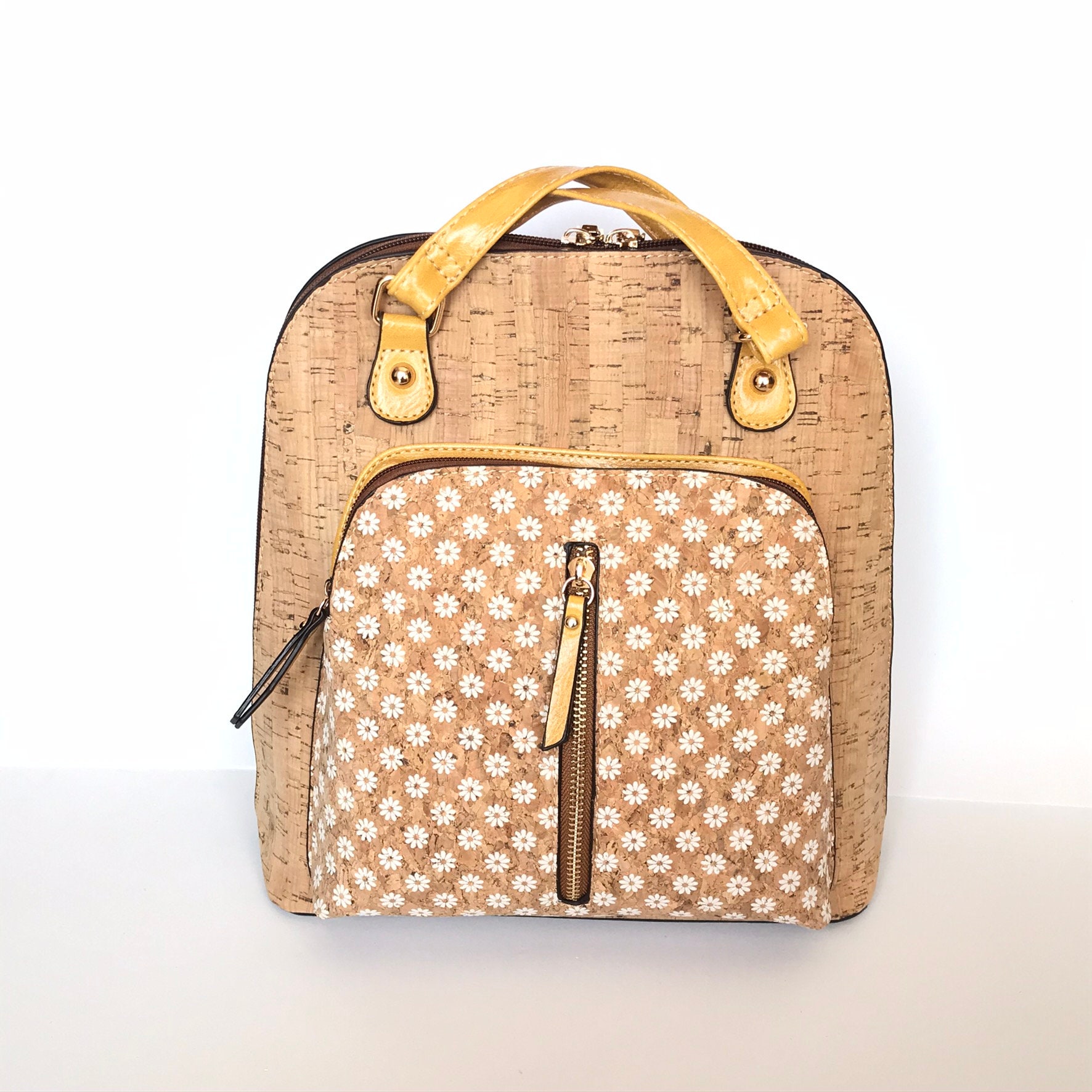 Cork backpack for women cork bag vegan bag natural | Etsy