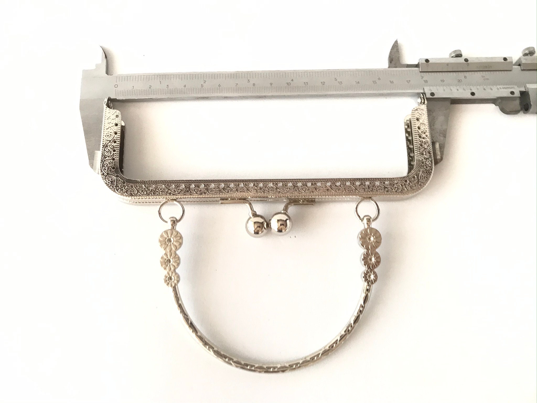 1 Silver Metal Purse Frame With Sewing Holes 18 Cm Coin Purse - Etsy