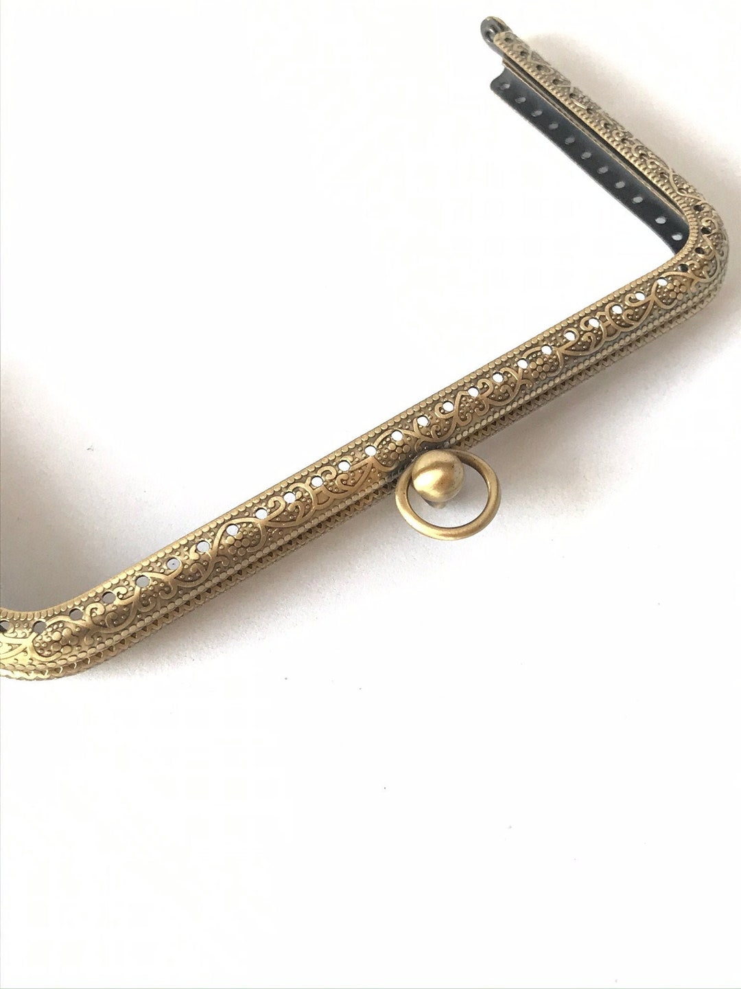 1 Bronze Metal Purse Frame With Sewing Holes 15 Cm, Supplies, Coin ...