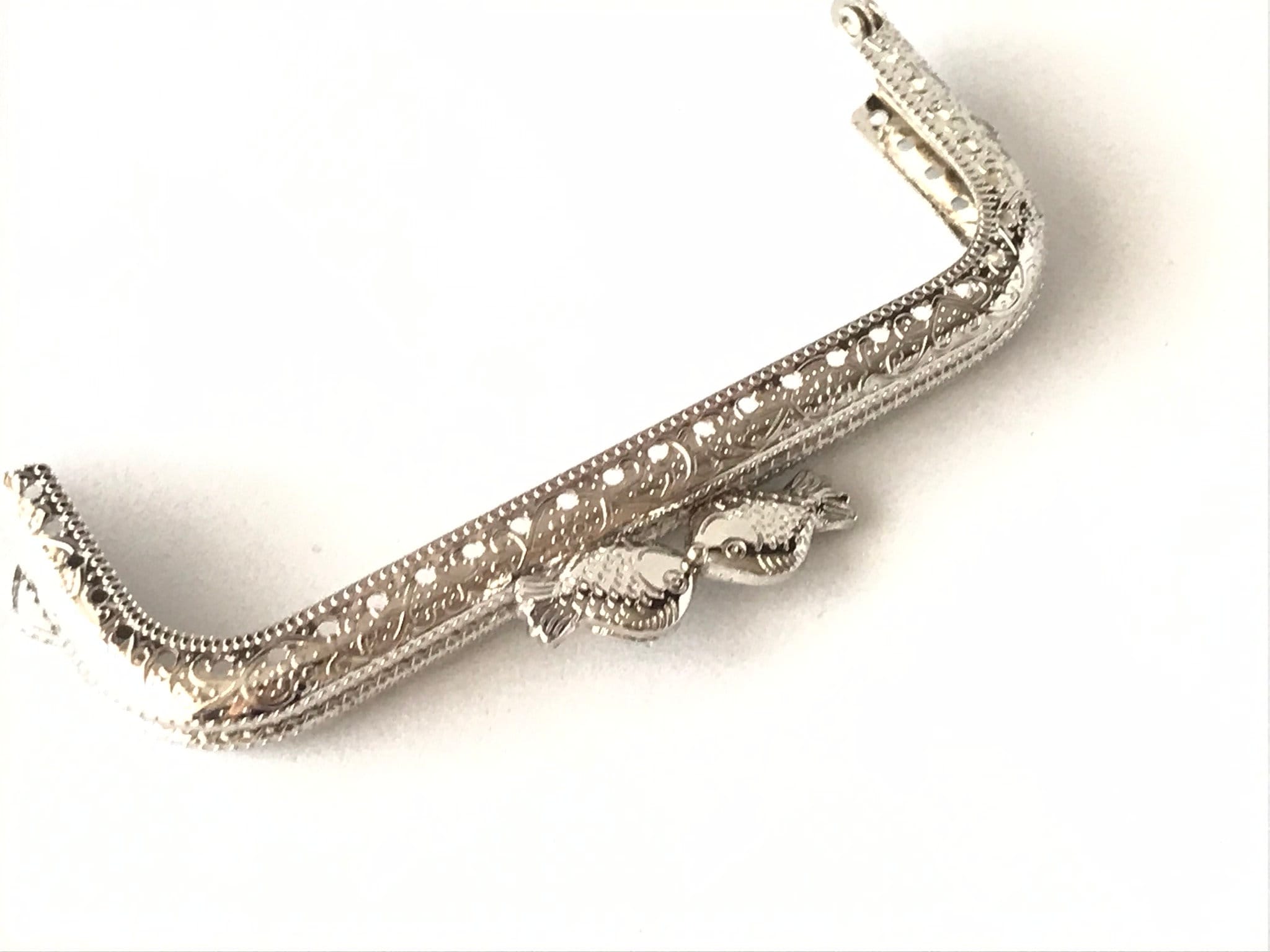 Silver metal purse frame with sewing holes 105 cm 4.13 in | Etsy