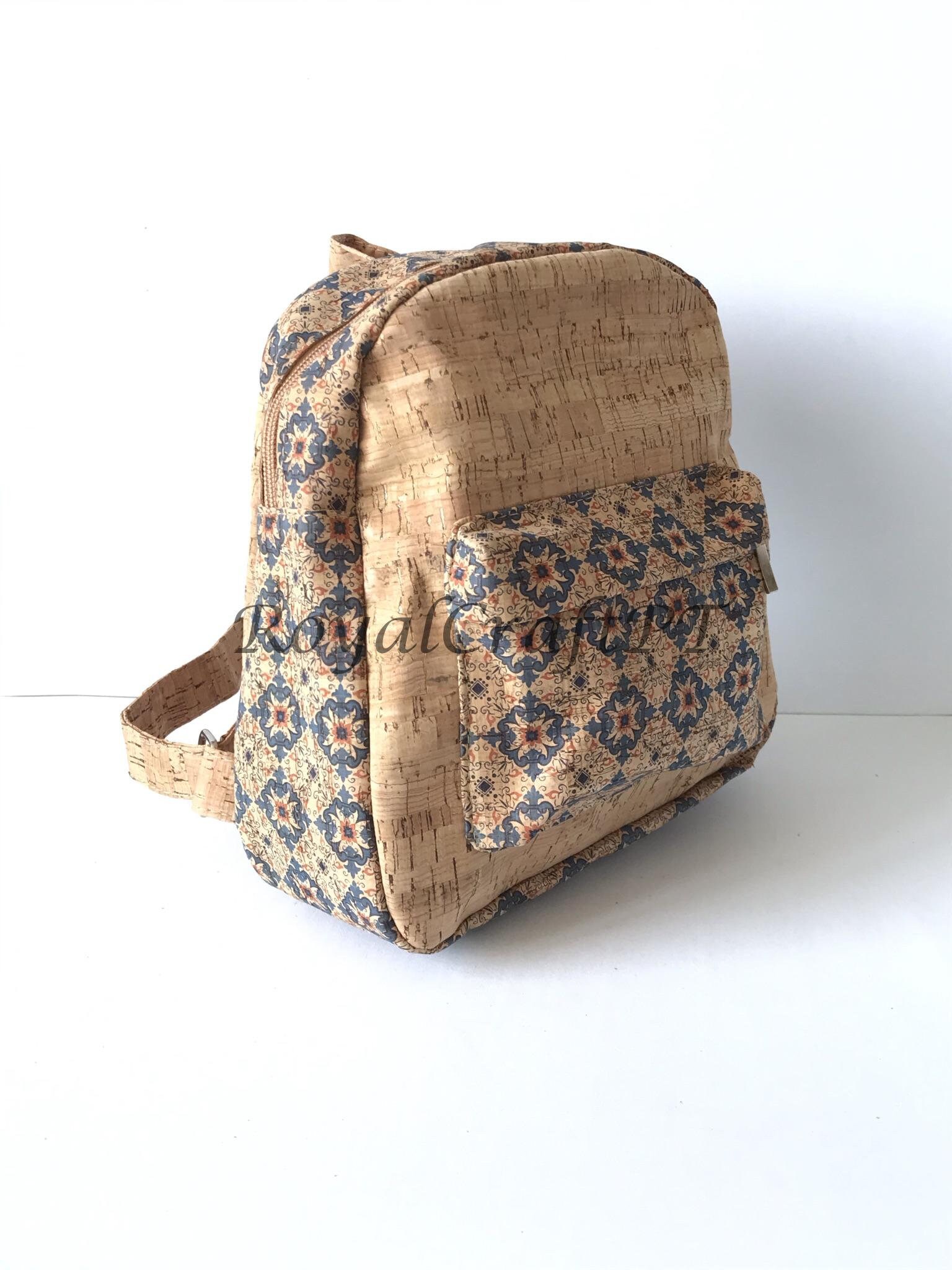 Cork Backpack for Women Cork Bag Vegan Bag Natural - Etsy