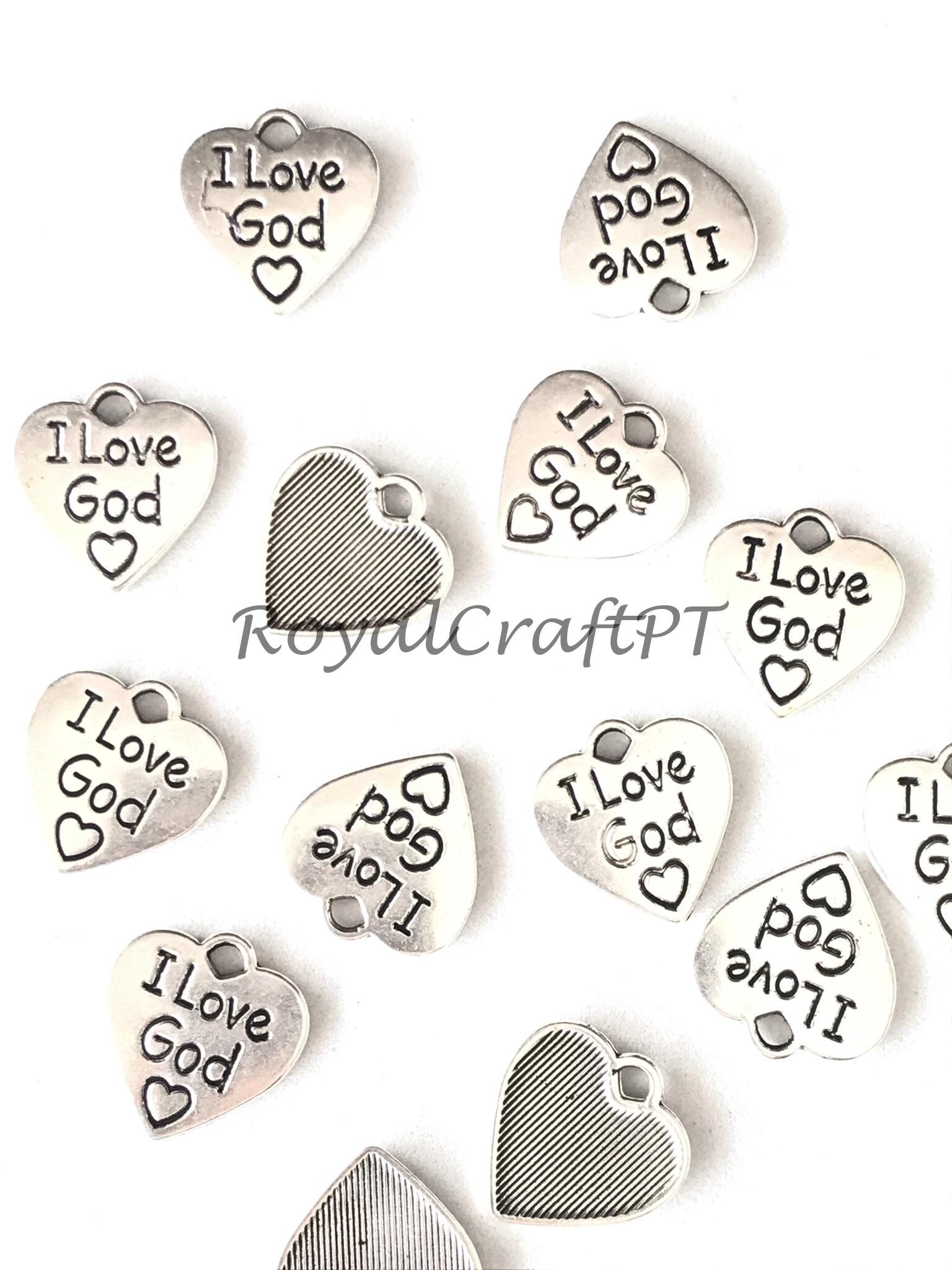 14x I Love God Charms 17 Mm Silver Religious Charms Love - Etsy