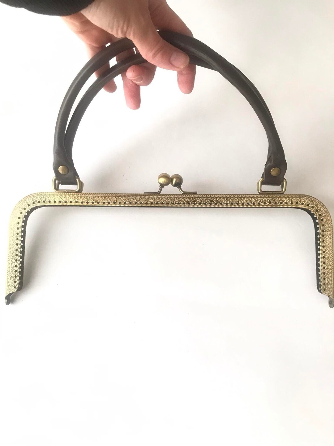 1 Bronze Metal Purse Frame With Sewing Holes 30 Cm, Supplies, Purse ...